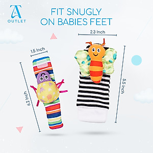 Baby Sensory Toys for Toddlers 1-3 T&A Outlet Socks Toys, Baby Stuff for Baby Boy Or Girl Gift- Infant Toys Bbay Toys 6-12 Months.4 Count (Pack of 1)