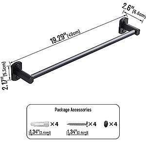 Dancrul Bathroom Towel Bar for Wall Mount-Towel Rods for Bathroom-20 Inch Black Towel Holder Bath Towel Hanger