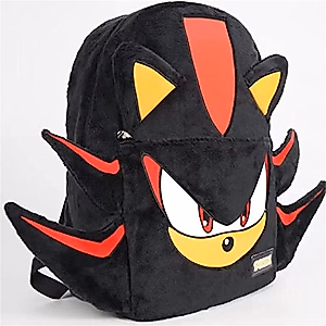 ZBOYZ Sonic Plush Backpack ,17Inch Shadow The Hedgehog Cartoon Toy Travel Student Schoolbag Gifts,for Gifts for Boys Girls