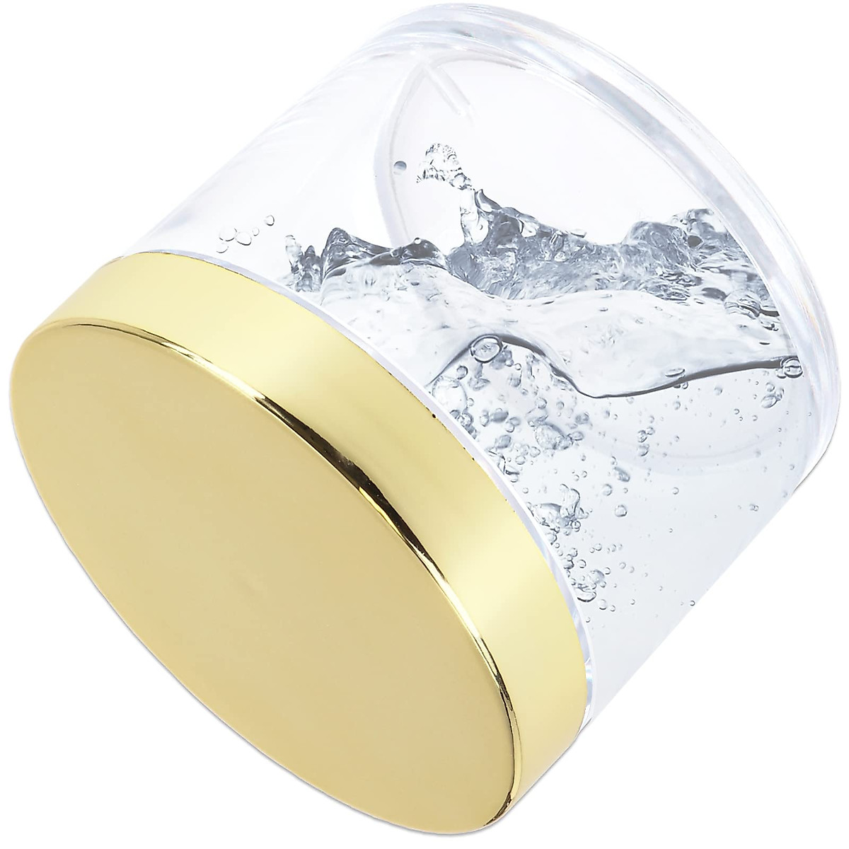 Beauticom 120g/120ml (4 Fl Oz) Thick Double Wall Leak-Proof Round Clear Plastic Jars with Flat Top Lids for Creams, Lotions, Powders, Glitters, Charms, and more… (Color: Gold Lid, Quantity: 12 Pieces)