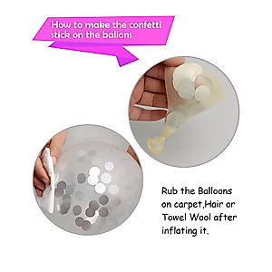 100pcs Chrome Metallic Balloons and Confetti Balloons 12 Inch Latex Party Balloons Silver Black White Balloon for Wedding Engagement Birthday Decorations