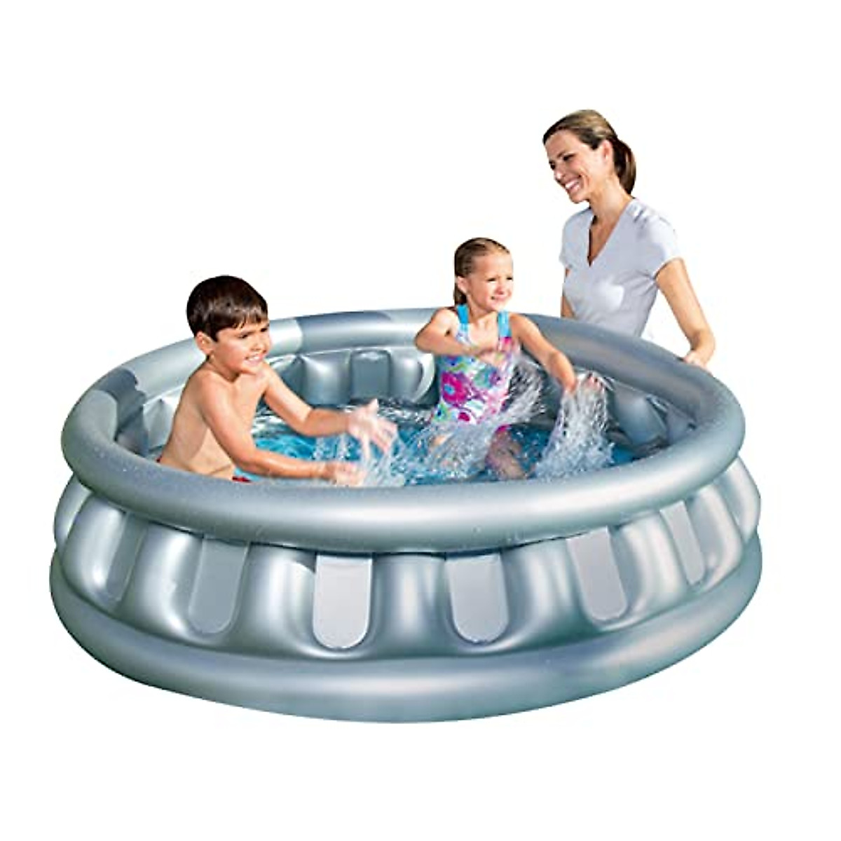 Round Blow up Pool - UFO Shape Inflatable Thicken Kid Pool - Family Blow Up Kid Pool Full-Sized Play Center for Kids Children, Backyard Garden Outdoor Summer Die