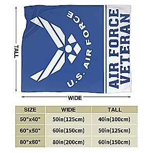 U.S. Air Force Veteran Throw Blanket Warm Ultra-Soft Micro Fleece Blanket for Bed Couch Living Room Decoration