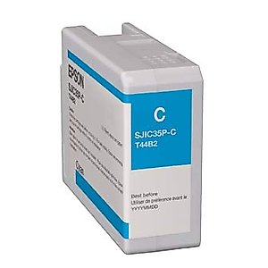 DT-Techno Genuine TM-C6000 and TM-C6500, CONSUMABLES, SJIC35P (C),Cyan Ink Cartridge for COLORWORKS TM-C6000 and TM-C6500 C13T44B220