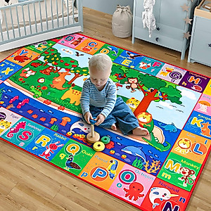 teytoy Baby Cotton Play Mat, Crawling Mat for Floor Mat Large Super Soft Extra Thick (0.6cm), Plush Surface Foldable Non-Slip Non-Toxic