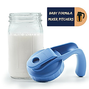 Glass Mason Jar Pitcher with Lid - Wide Mouth,1 Quart (32oz / 1 Liter) LIVEBAY Breast Milk Pitcher, Heavy Duty Glass Breastmilk Storage Container for Sun Tea, Juice, Cold Brew Coffee