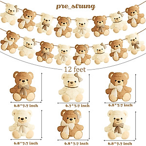 2pcs Teddy Bear Baby Shower Banner We Can Bearly Wait Baby Shower Decorations Teddy Bear Theme Garland Decorations for Teddy Bear Theme Gender Reveal Party We Can Bearly Wait Baby Shower Supplies