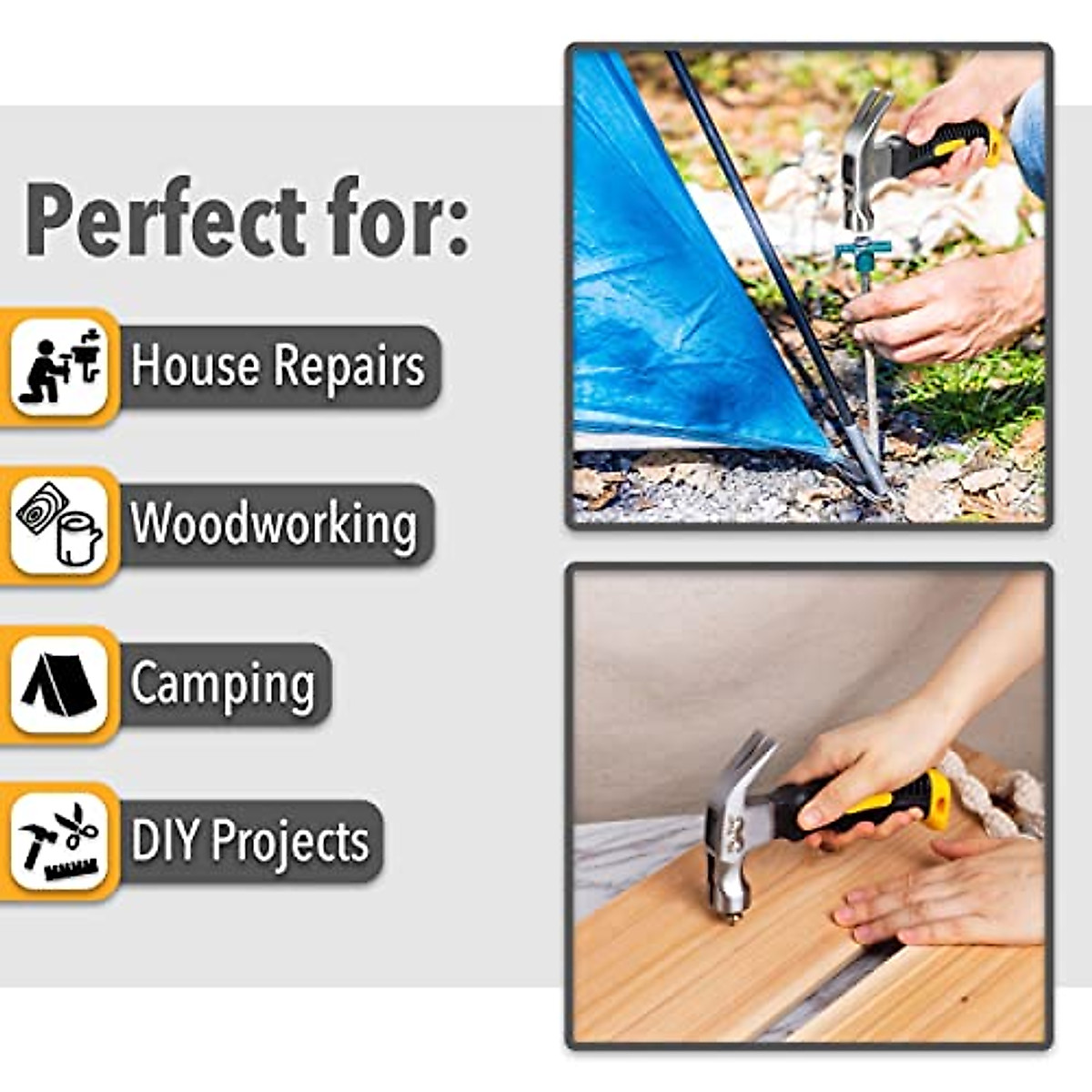 Mr. Pen- Hammer, 8oz, Small Hammer, Camping Hammer, Claw Hammer, Stubby Hammer, Tack Hammer, Hammers Tools, Small Hammer for Women, Nail Hammer, Magnetic Hammer, Handy Hammer, Teal Hammer, Kids Hammer