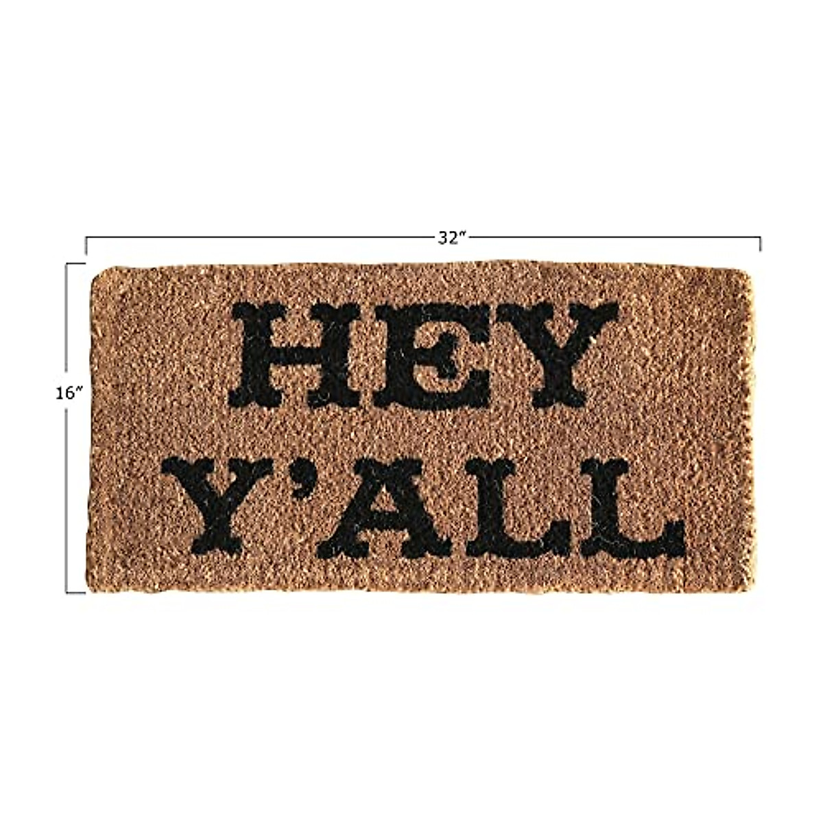 Creative Co-Op "Hey Y'all Natural Coir Doormat