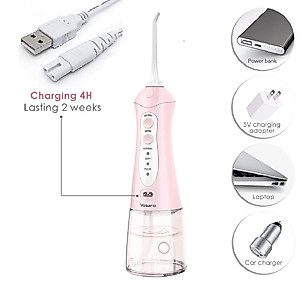 Vosaro USB Charging Cable Only Fit for Water Flosser Model FC159 FC1591 FC156 FC256 FC259, with Charge Port Caps to Protect Oral Irrigator, Charge Port Cover and USB Charging Cord Replacement Parts
