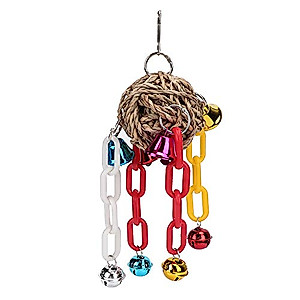 GFRGFH Plastic Pet Bird Chewing Biting Hanging Tooth Grinding Natural Straw Plaiting Cage Toys Parrots Supplies Easy to Use