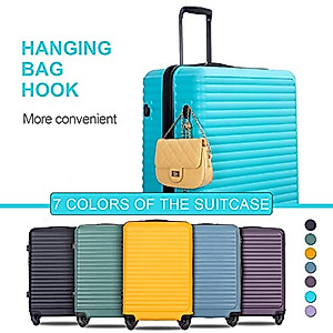 Tripcomp Luggage Sets Hardshell Travel Durable Suitcase Sets with Spinner Wheels TSA Lock, Carry-on,Luggage 3piece Set (20inch/24inch/28inch) (Turquoise)