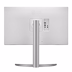 LG 27UP650-W Monitor 27” UHD (3840 x 2160) IPS Display, VESA DisplayHDR 400, DCI-P3 95% Color Gamut, 3-Side Virtually Borderless Display, Height/Pivot/Tilt Adjustable Stand – Silver