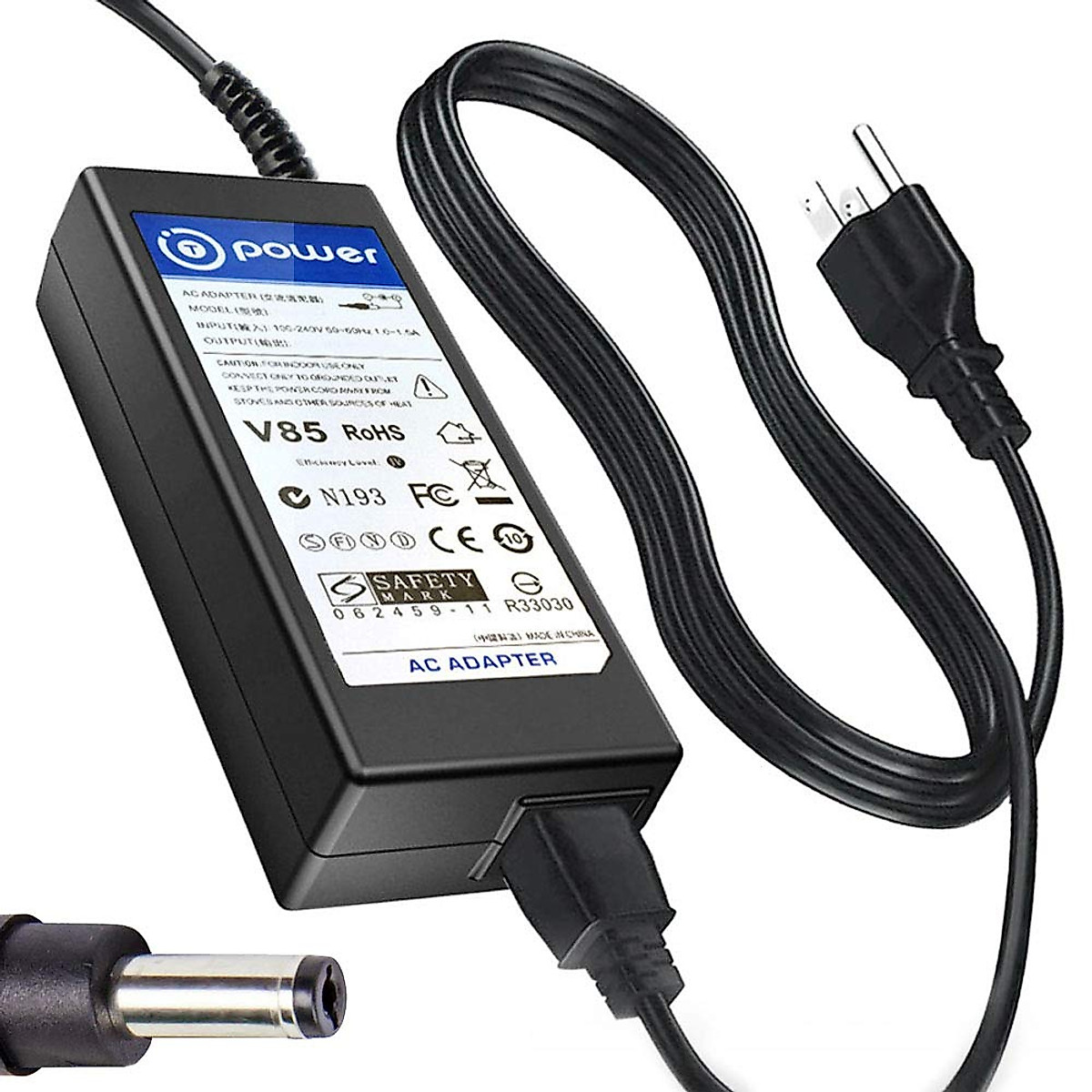 T POWER 19V Ac Dc Adapter Compatible with HP-Pavilion 20" 21.5" 23" 23.8" 25" 27" IPS LED Backlit Full HD Display Monitor Series: 27 27xw 27xi 27er 27es 25 24ea 25xw 25bw 25xi 22cwa Power Supply