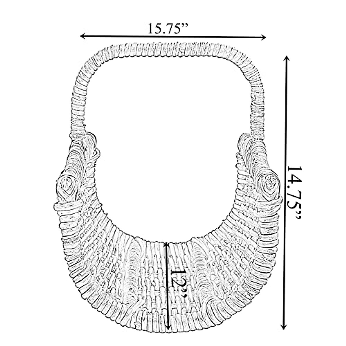 Vintiquewise Decorative Rattan Natural Log Holder Basket for Entryway, Dining, Living Room, or Bedroom