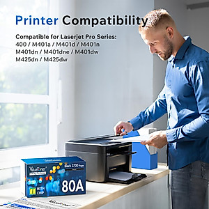 Valuetoner Compatible Toner Cartridge Replacement for HP 80A CF280A 80X CF280X 05A CE505A to use with Pro 400 M401n, M401dn, M401dne, MFP M425dn, M425dw, P2055DN Printer (2 Black)