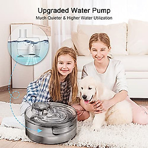 NPET DF10 Dog Water Fountain, 170oz/1.3Gallon/5L Large Automatic Pet Water Dispenser Dog Water Bowl with Cleaning Kit, Replacement Filter for Cat, Dogs, Multiple Pets