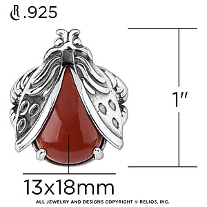 American West Jewelry Sterling Red Jasper Ladybug Ring Size 8