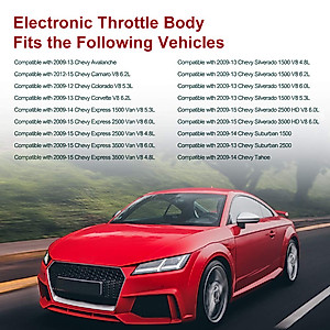 WMPHE Electronic Throttle Body Assembly Compatible with Chevy Express GMC Sierra Cadillac Escalade Hummer H2 H3 Throttle Actuator Replace OEM 217-3151 12601387 Fuel Injection Throttle Body