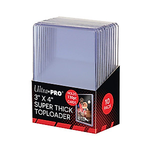 Ultra Pro 82327 3 x 4 inch Toploaders Super Thick (10 Count), Cream, 130pt