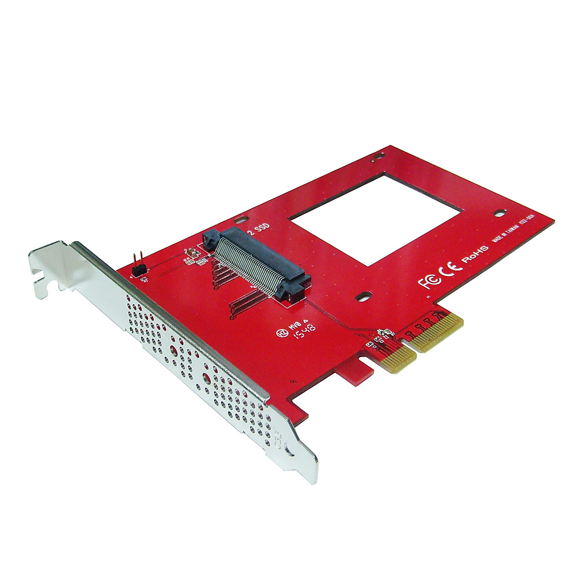 Ableconn PEXU2-132 NVMe 2.5-inch U.2 (SFF-8639) SSD PCIe 4.0 x4 Carrier Adapter Card - for 2.5-inch U.2 NVMe SSD - U.2 to PCIe - PCIe Adapter for U.2 Drive