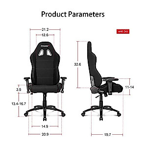AKRacing Core Series EX Gaming Chair, adjustable, Metal, Black