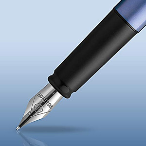 Waterman Allure Fountain Pen, Blue Lacquer, Fine Nib, Blue Ink, Gift Box