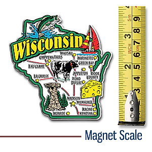 Wisconsin Six-Piece State Magnet Set by Classic Magnets, Includes 6 Unique Designs, Collectible Souvenirs Made in The USA