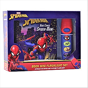 Marvel Spider-man - Pop-Up Board Book and Sound Flashlight Toy Set - PI Kids (Play-A-Sound)