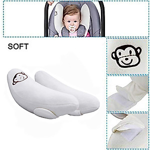 U-Shape Stroller Head Neck Support for Newborn Baby Infant Toddler Adjustable Neck Relief Pillow Cushion Lovely Banana Shape Design
