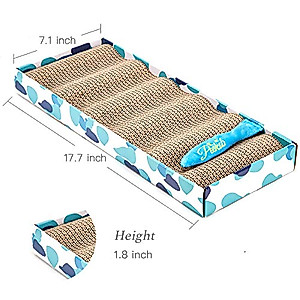 PEEKAB Cat Scratcher Cardboard Reversible Cat cat Scratch Pad Kitty Corrugated Scratching Bed Catnip Included (3 Pack)