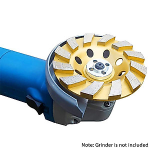 SUNJOYCO 4" Concrete Grinding Wheel, 4 inch 12-Segment Heavy Duty Turbo Row Diamond Cup Grinding Wheel Angle Grinder Disc for Granite Stone Marble Masonry Concrete