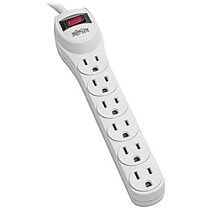Tripp Lite TLP602 TLP602 Surge Suppressor, 6 Outlets, 2 ft Cord, 180 Joules, Light Gray