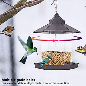 Wild Bird Feeders for Outdoors Hanging with High Capacity, Easy to Clean and Fill, Durable Construction, Perfect for Backyard Gardens and Patio Décor,Gray