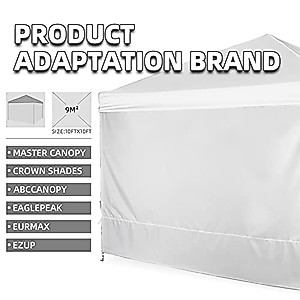 MordenApe Sunshade Sidewall for 10x10 Pop Up Canopy - Straight Leg, Instant Canopy SunWall, 1 Pack Sidewall Only (White)