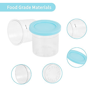 TFUTLT Containers Replacement for Ninja Creami Pints and Lids - 4 Pack with Leak Proof Lids,Ice Cream Containers Compatible with NC301 NC300 NC299Series Ice Cream Maker,Tubs Dishwasher Safe 16oz Cups