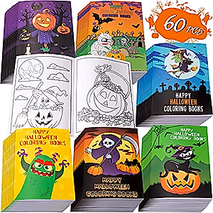 60PCS Halloween Coloring Books Party Favors for Kids - Hallowmas Trick or Treat Goodie Bag Stuffer Fillers Gifts Fun Activity Decorations Supplies