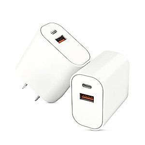 [Apple MFi Certified] iPhone Fast Charger,2Pack 20W Dual Port PD3.0 USB-C + USB-A Power Delivery Wall Charger Block Plug for iPhone 14/13/13Pro Max/12 Mini/12 Pro Max/11/XS/XR/X/8,iPad,AirPods Pro Max