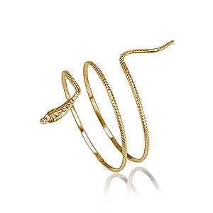 Hithop Gold Snake Bracelet Arm Cuff Jewelry Gold Arm Band Upper Arm Cuff Gold Arm Bands for women Arm Cuff Bangle for Women Gold Wrist Cuff Gold Evening Bracelet, One Size