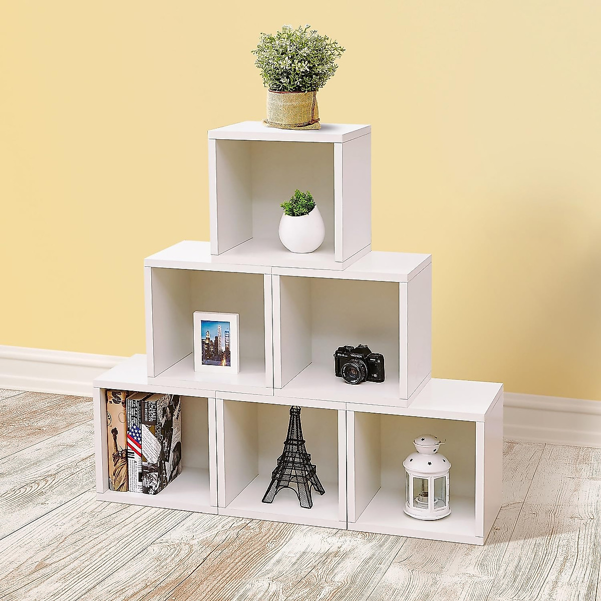 Way Basics Eco Stackable Storage Cube, Cubby Organizer (Tool-Free Assembly and Uniquely Crafted from Sustainable Non Toxic zBoard paperboard), White
