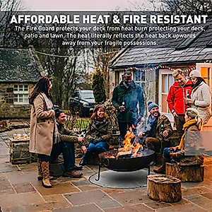 Deck Protector - Fireproof Mat Fire Pit Pad Deck Protector Great for Base, BBQ Mat, Patio Shield, Deck Defender - Fire Retardant Resistant mat for Outdoors - Charcoal Grill – 30 Inch