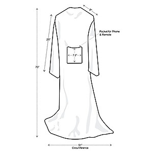 Tirrinia Wearable Blanket with Sleeves and Pocket, Lounging Super Soft Comfy Microplush Adults Wearable Throw Body Robe for Women and Men, 53''X 71'' Grey