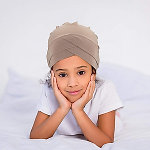 Geyoga 4 Pieces Women Turban Chemo Headwear Cancer Hats Headwrap Stretchy Turban Cap Beanies Sleep Cap (Mint Green, Khaki, White, Light Pink)