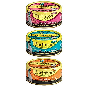 Earthborn Holistic Wet Cat Food Variety Pack - 3 Flavors (Catalina Catch, Harbor Harvest, and Monterey Medley) - 3 Ounces Each (12 Total Cans)