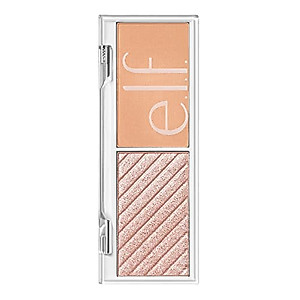 e.l.f. Cosmetics Bite-Size Face Duo, Highlighter, Bronzer & Blush Palette, Highly Pigmented, Cantaloupe, 0.049 Oz (1.4g), 0.049 ounces
