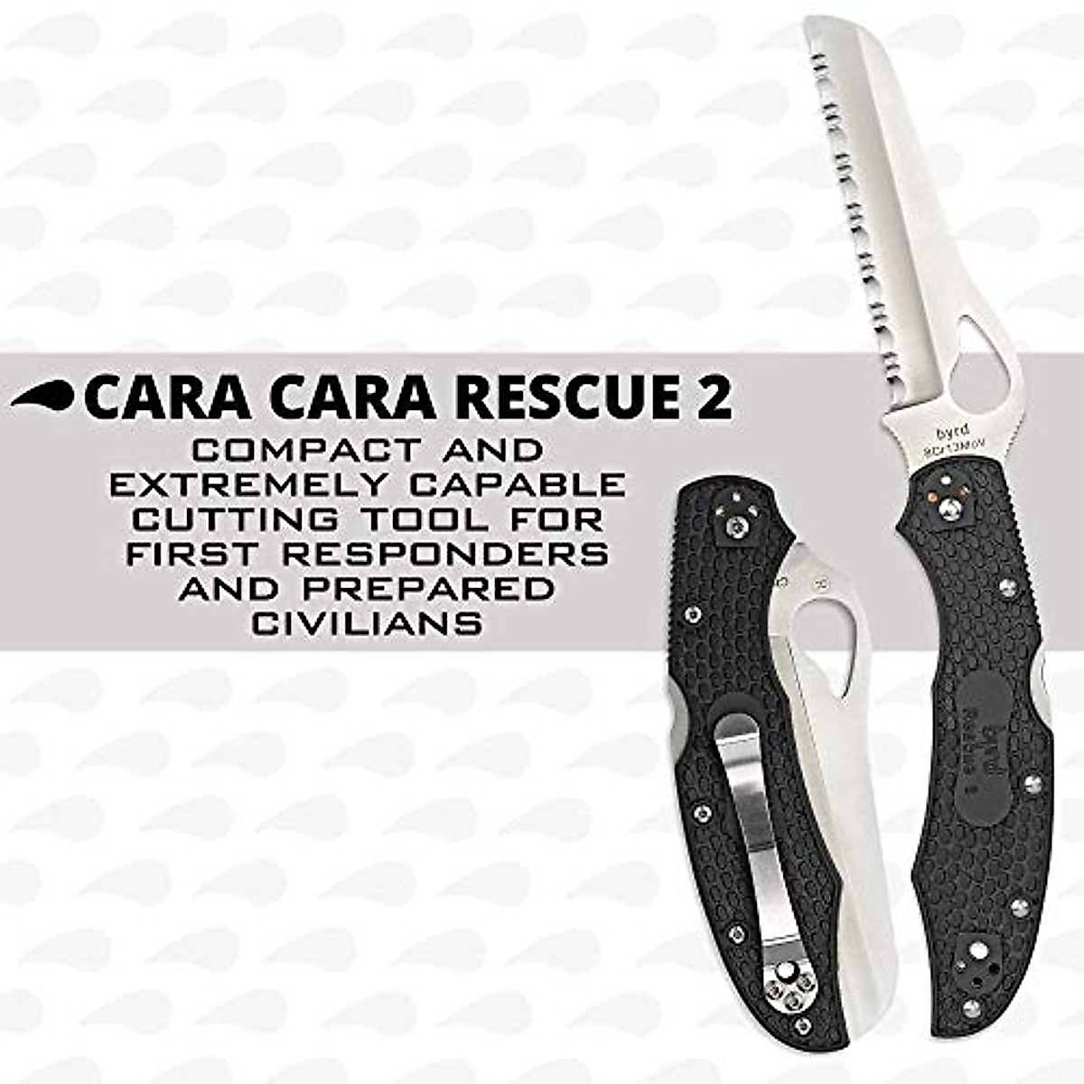 Byrd Cara Cara 2 Rescue Lightweight Knife with 3.88" Stainless Steel Sheepfoot Blade and High Performance Black FRN Handle - SpyderEdge - BY17SBK2