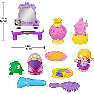 Fisher-Price Little People – Disney Princess Get Ready with Rapunzel, 10-Piece Pretend playset for Toddlers and Preschool Kids Ages 18 Months to 5 Years