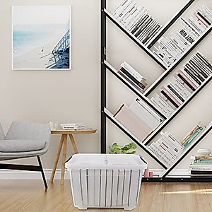 Qqbine 30 Quart Large Clear Storage Boxes with Wheels, Plastic Large Latching Bins with Lids, 4-Pack