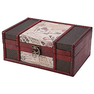 ZJchao Vintage Storage Case, Old-Fashioned Style Decorative Storage Box Can Be Used As Photography Props, Delicate Hand-Made Decoration Crafts for Home Desk and Office Table(#2)