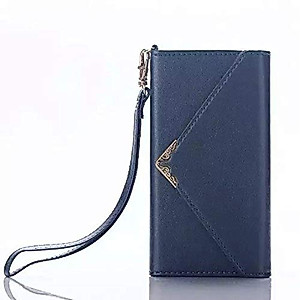Glow Co., Ltd. 405-1-01 iPhone 12 with Strap, Multi-Functional Storage, Notebook Type Case, Navy, Tempered Glass & Stylus Pen Included
